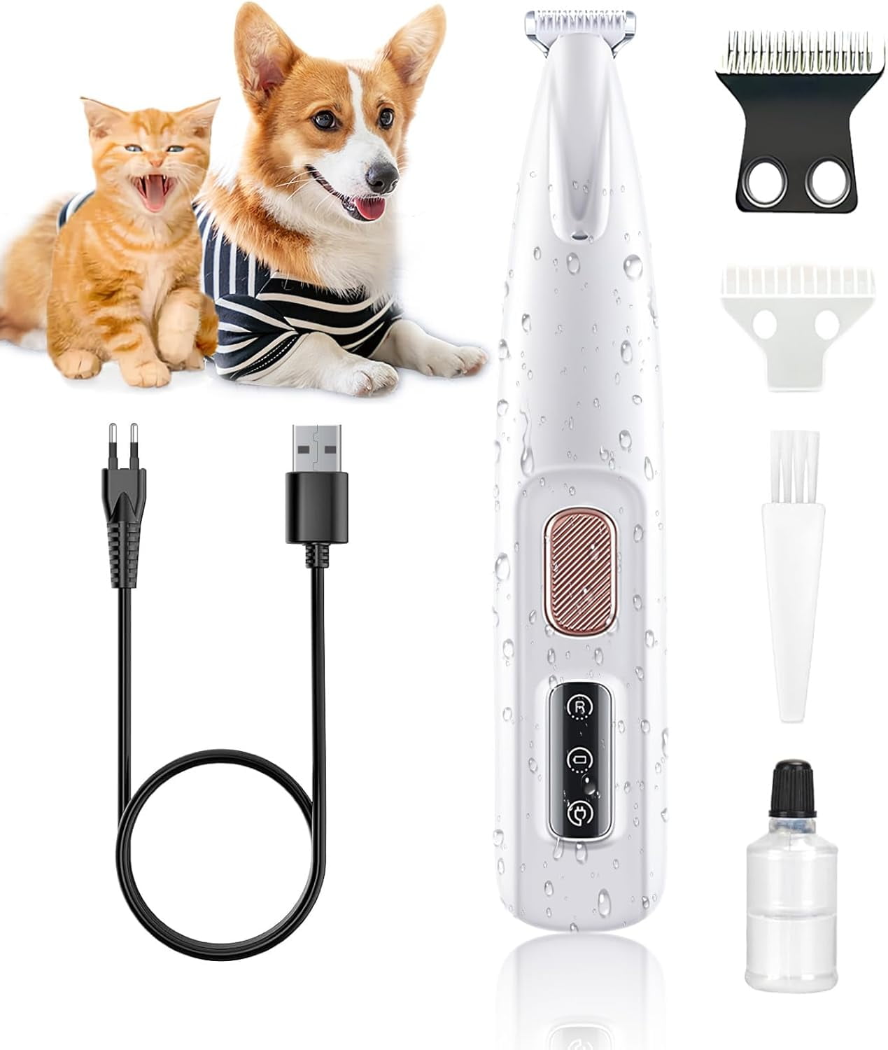 Dog Trimmer, Pet Micro Precision Paw Trimmer, Rechargeable Electric Dog ...