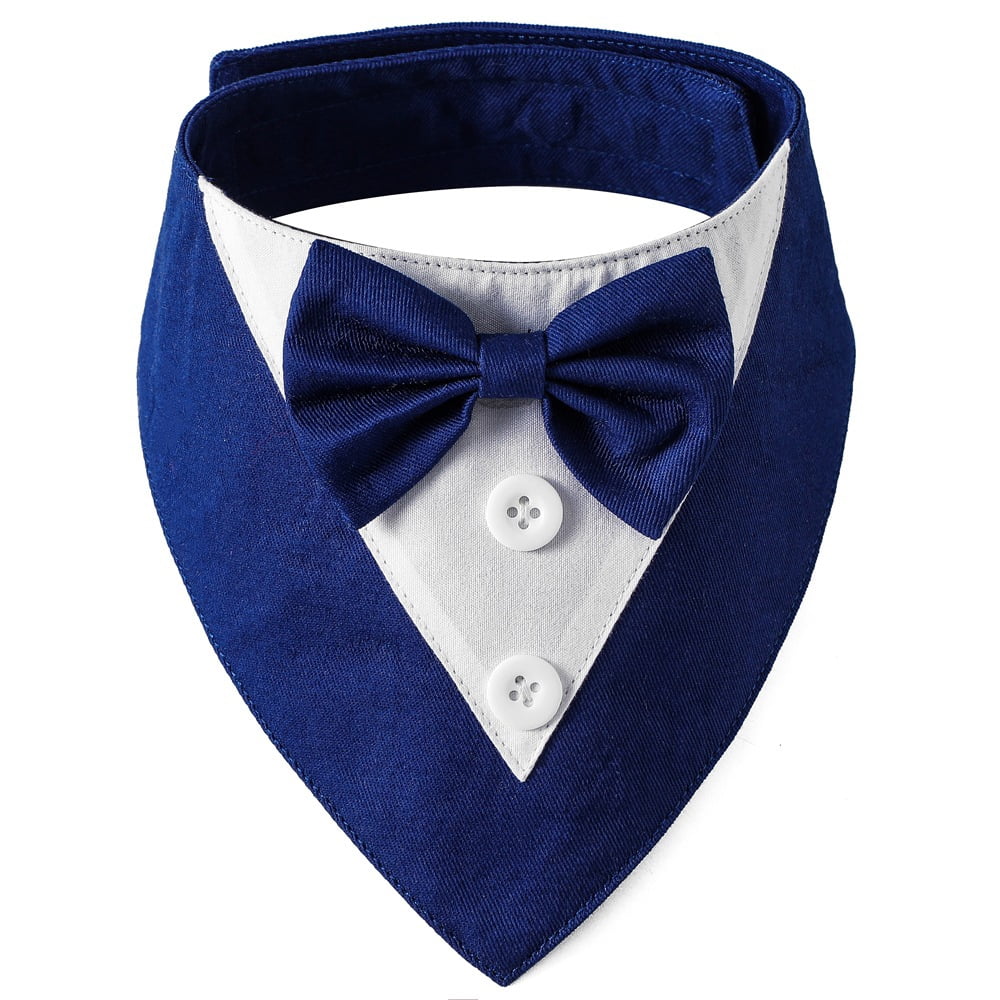 Dog Tuxedo Wedding Bandana Collar with Bow Tie Adjustable Dog Tuxedo ...