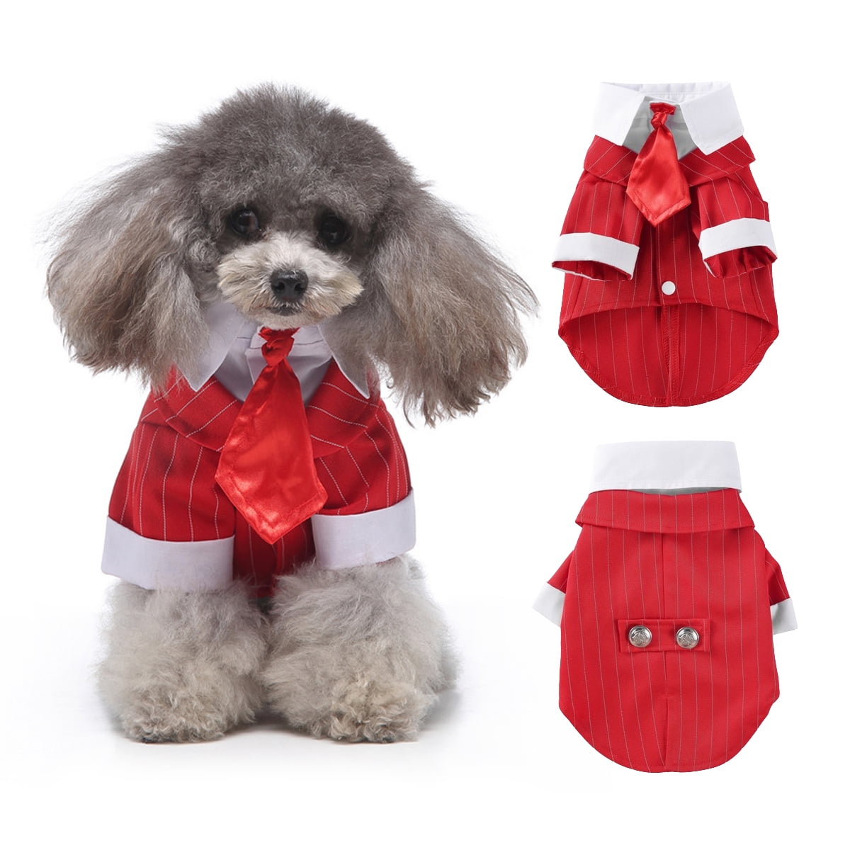 Dog Tuxedo Wedding Suit, Pet Formal Shirt with Ties Collar & Bandana ...