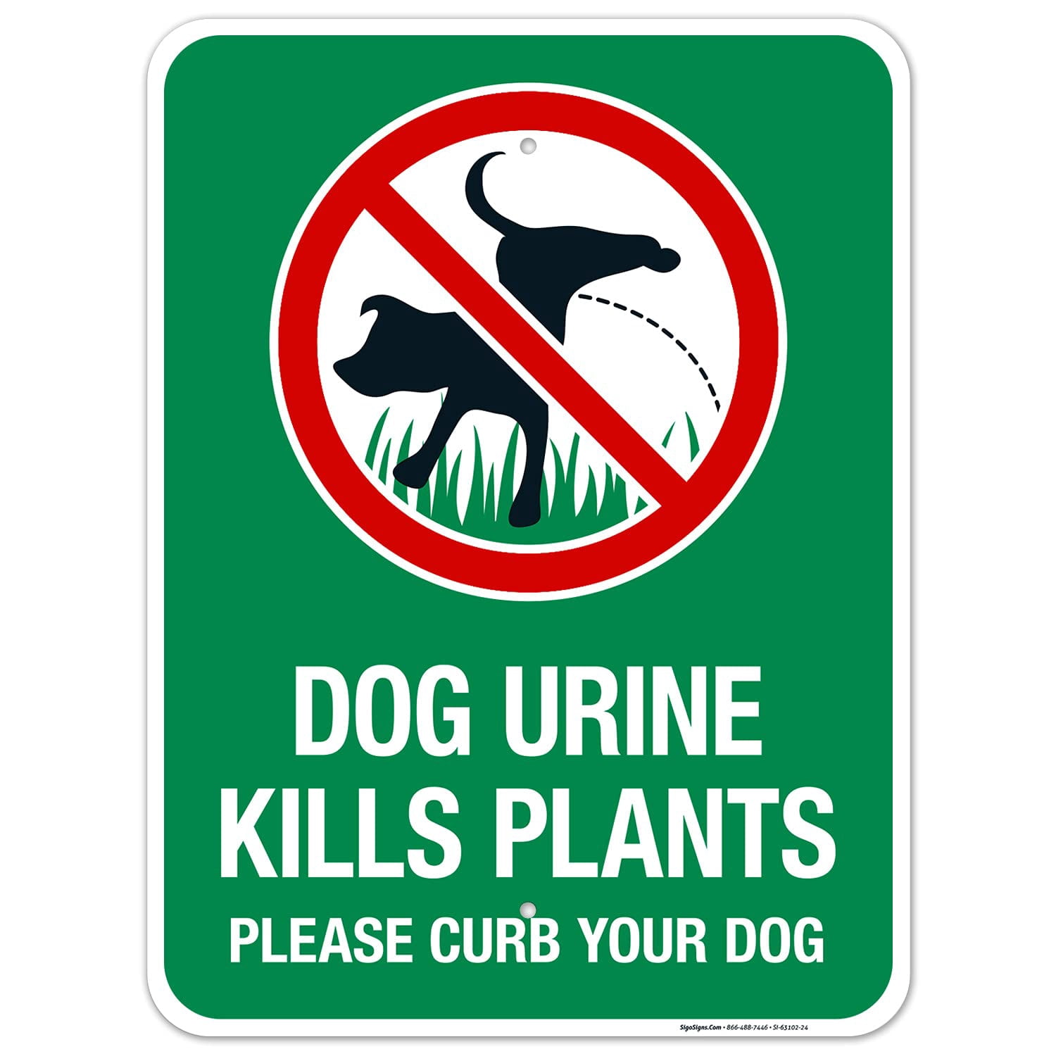 Dog Urine Kills Plant Please Curb Your Dog with Graphic 18x24 Inches ...