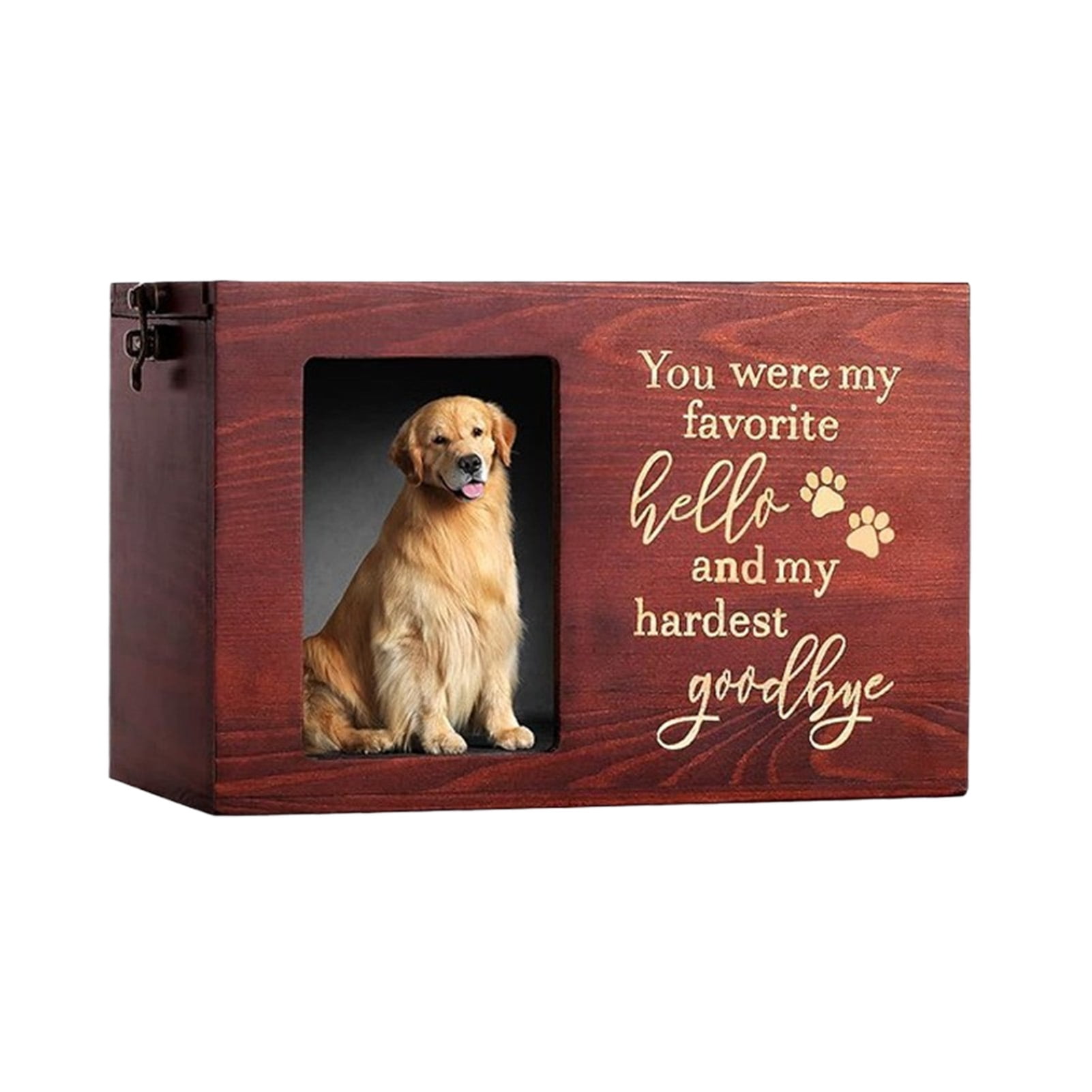 Dog Urn,Wooden Dog Ashes Box with Photo Display,Dog Cremation Box for ...