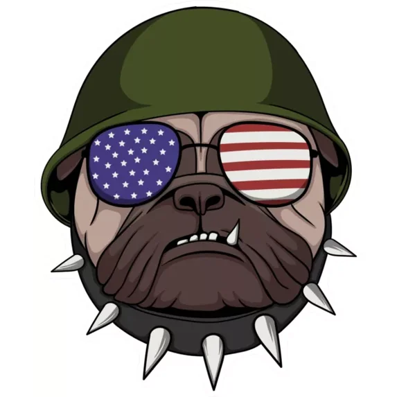 Dog Us Army Camo Usa American Flag Glasses Sticker Window Decal Phone ...