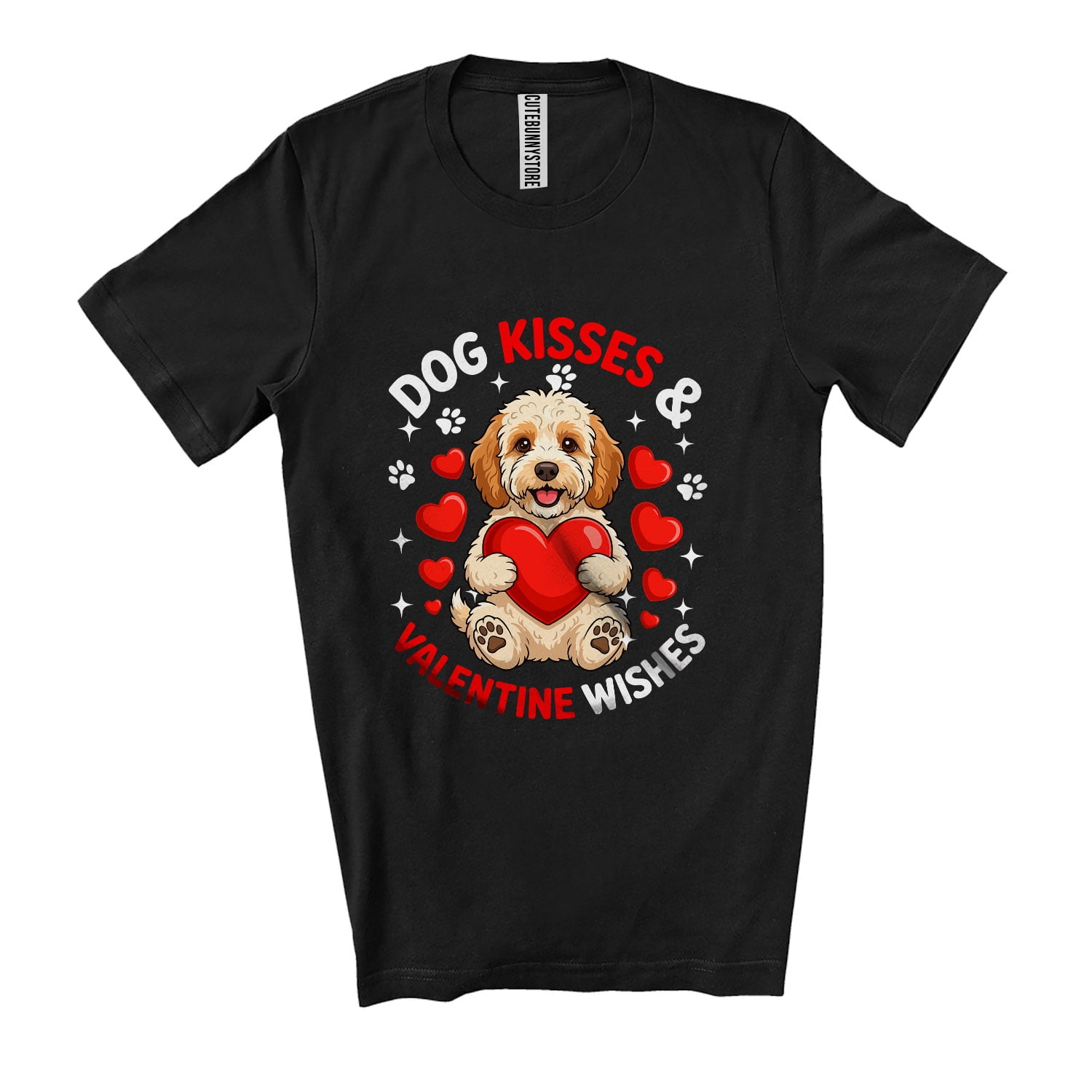 Dog Valentine Kisses Wishes; Lovely Cockapoo Hugging Heart Lover Owner ...