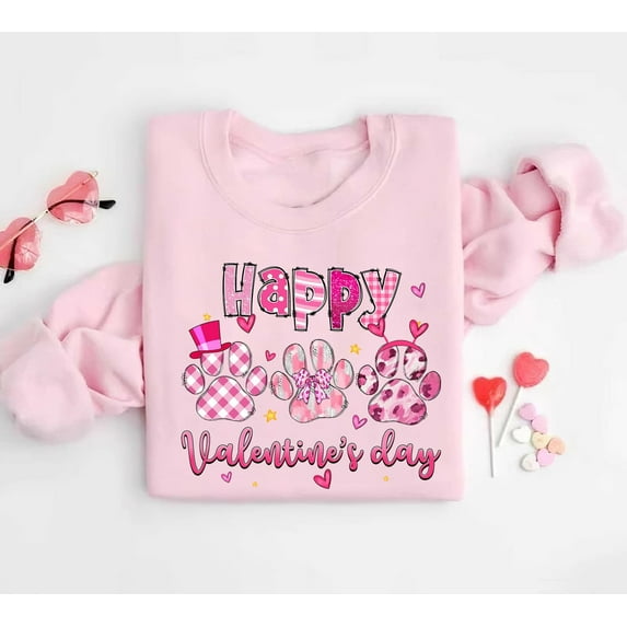 Dog Valentine Shirt, Dog Mom, Dog Paw Print Heart, Valentine Shirt, Dog ...