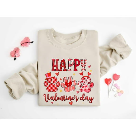Dog Valentine Shirt, Dog Paw Print Heart, Dog Valentine Shirt Gift For ...