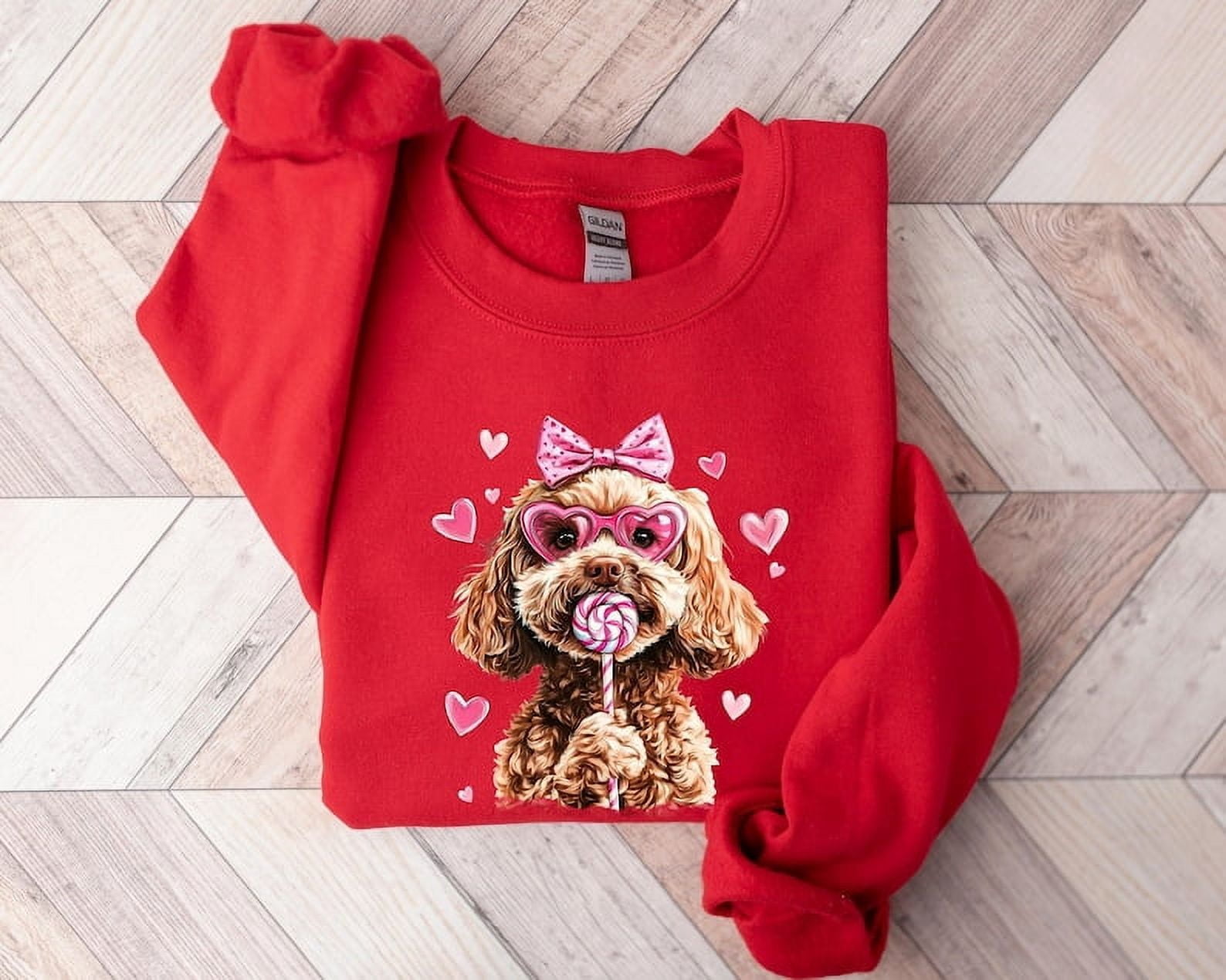 Dog Valentine Sweatshirt, Valentines Day Golden Retriever Shirt, Dog ...