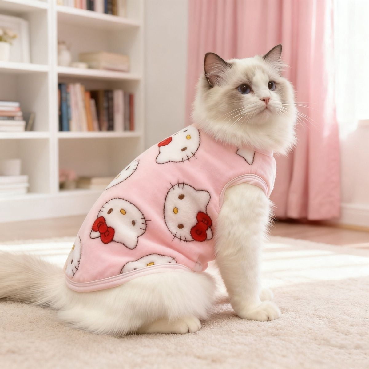 Dog Vest Autumn Winter Warm Cat Clothes with Plush Fabric, Plush Cats ...