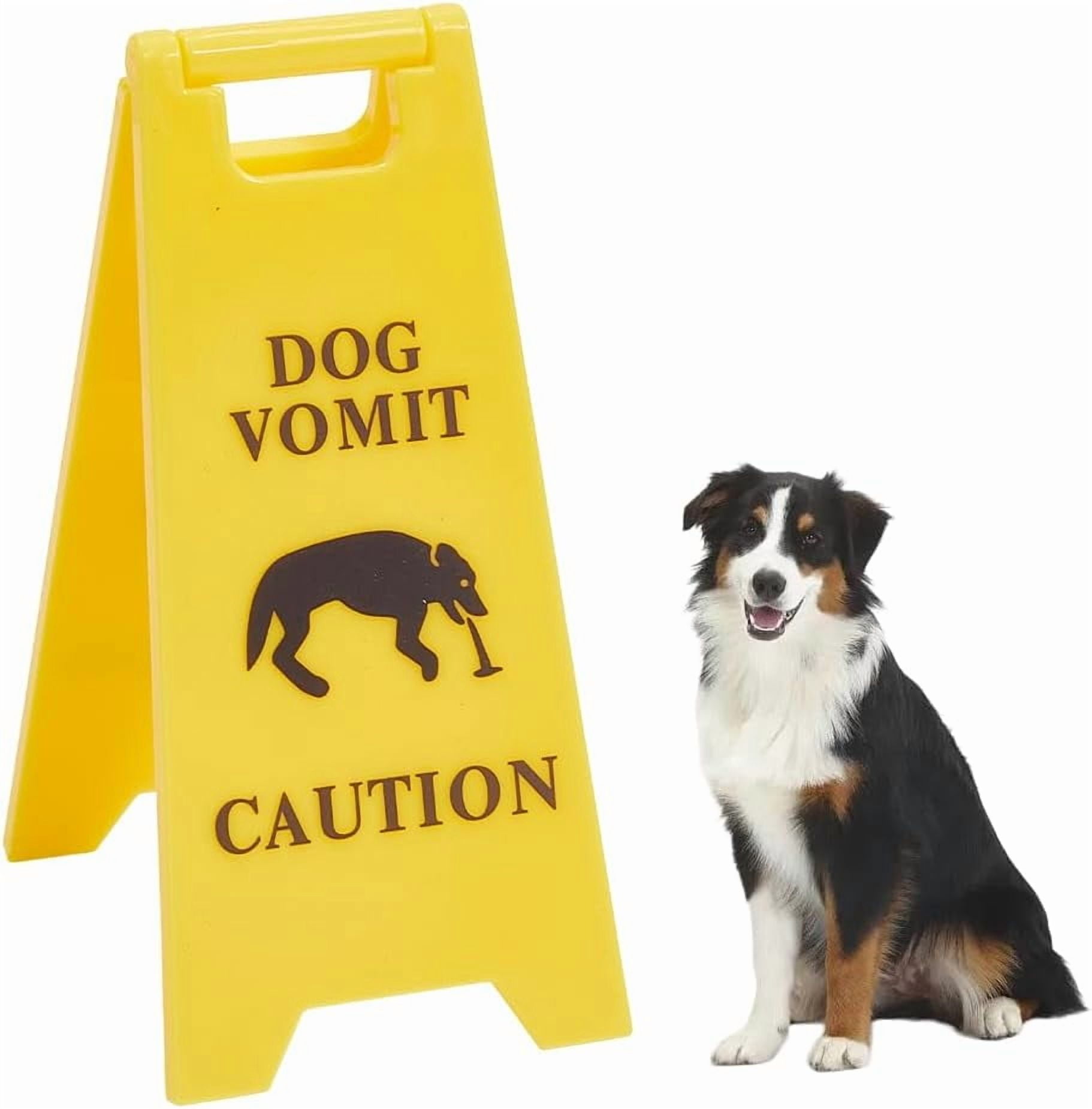 Dog Vomit Warning Sign Pet Caution Sign Yellow Plastic Pets Vomiting ...
