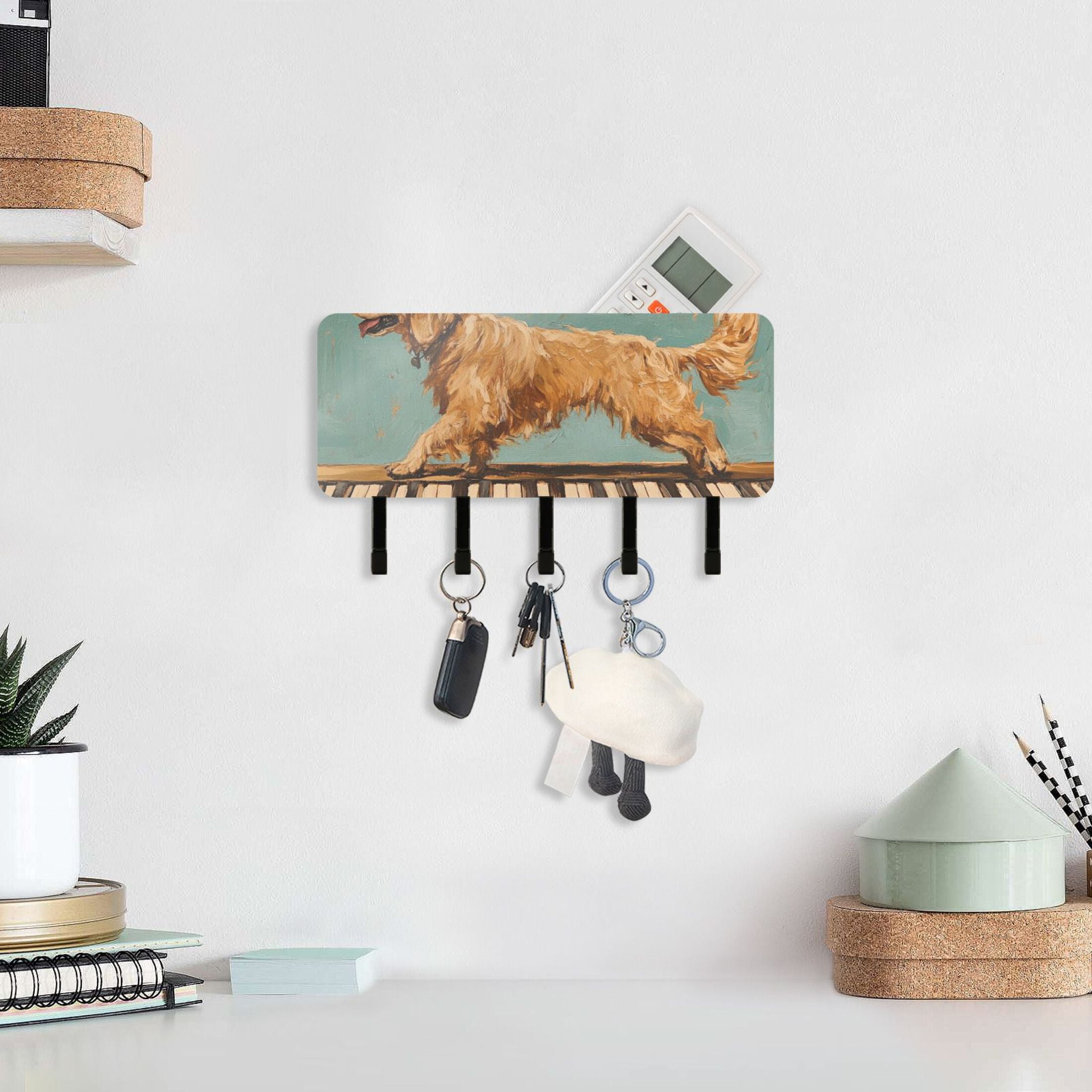 Dog Walk on Piano Key Holder for Wall Mail Holder Organizer with 5 Key ...