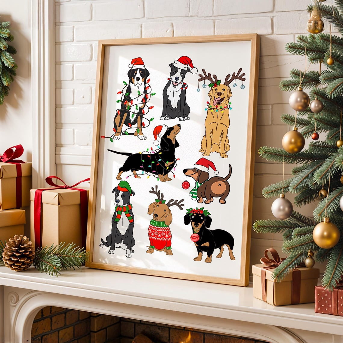 Dog Wall Art, For Dog Lovers, Dog Posters, Festive Nursery Decor ...