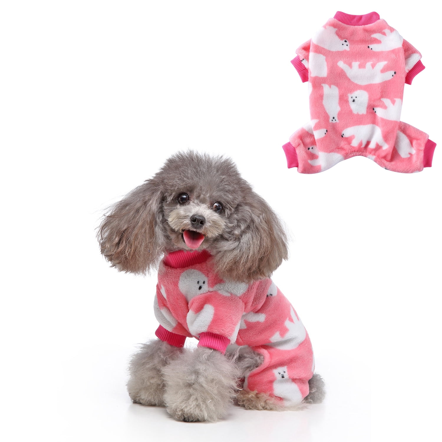 Dog Warm Jumpsuit, Winter Flannel Dog Pajamas, Dog Cold Weather Coat ...