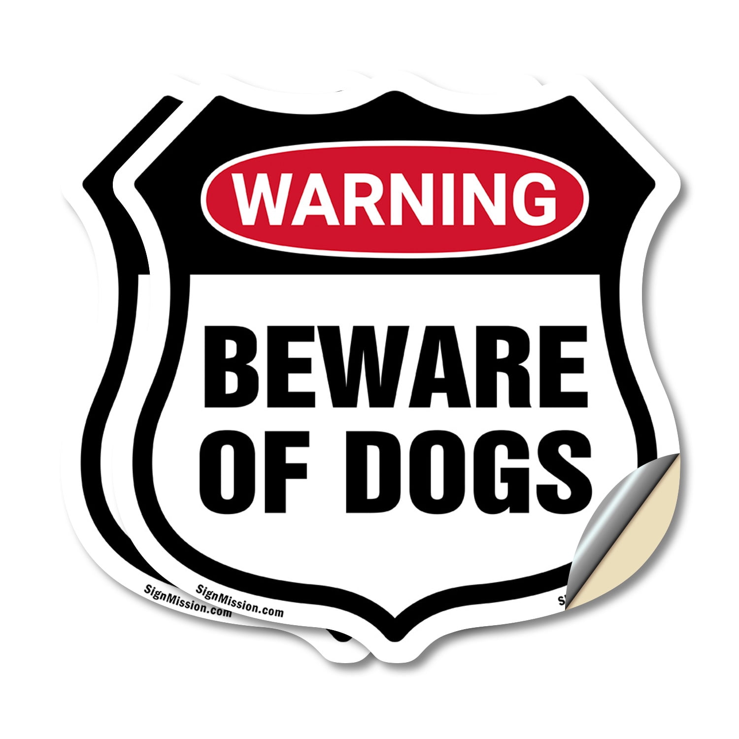 Dog Warning Shield Sign Beware Of Dogs (2 Pack) 6 inch X 6 inch Shield ...