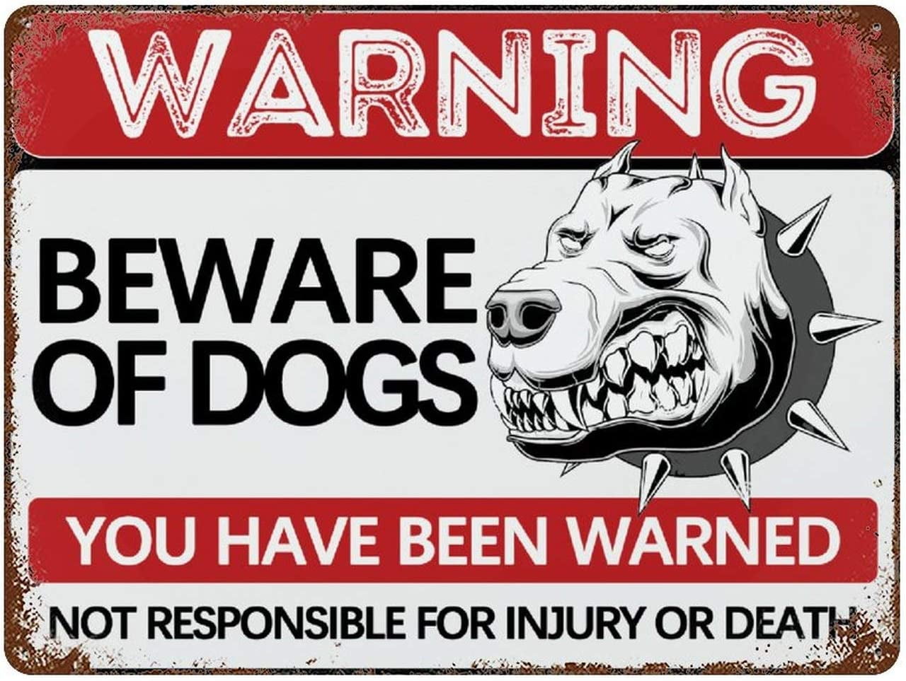 Dog Warning Signs 3PCS Set, 8"x12" Funny Metal Sign Decor, Beware of ...