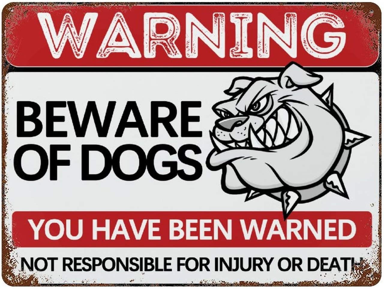 Dog Warning Signs 3PCS Set, 8"x12" Funny Metal Sign Decor, Beware of ...