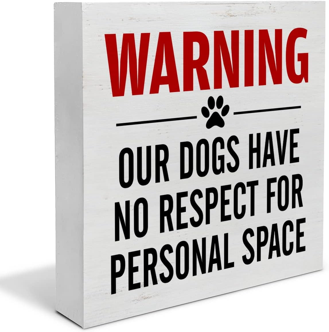 Dog Warning Wood Box Sign Decor Desk Sign Warning Our Dogs Have No ...
