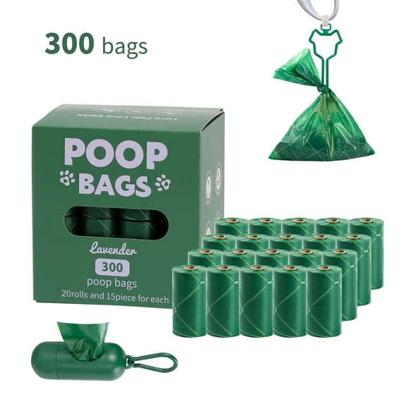 Dog Waste Poop Bags, Dog Bags for Poop, Refill Rolls (20 Rolls / 300 ...