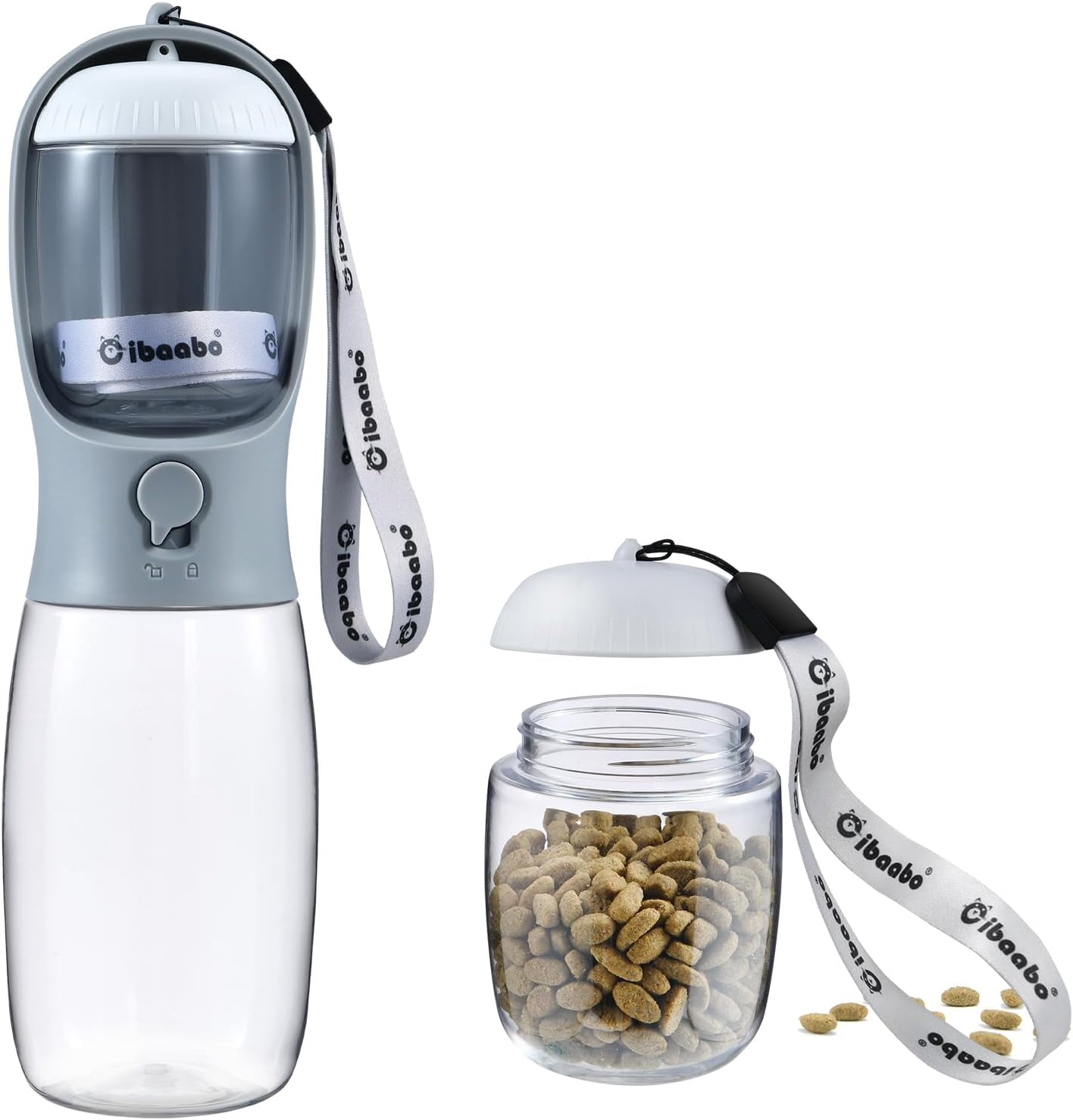 Dog Water Bottle with Food Container, Travel Puppy Water Bowl, Portable ...
