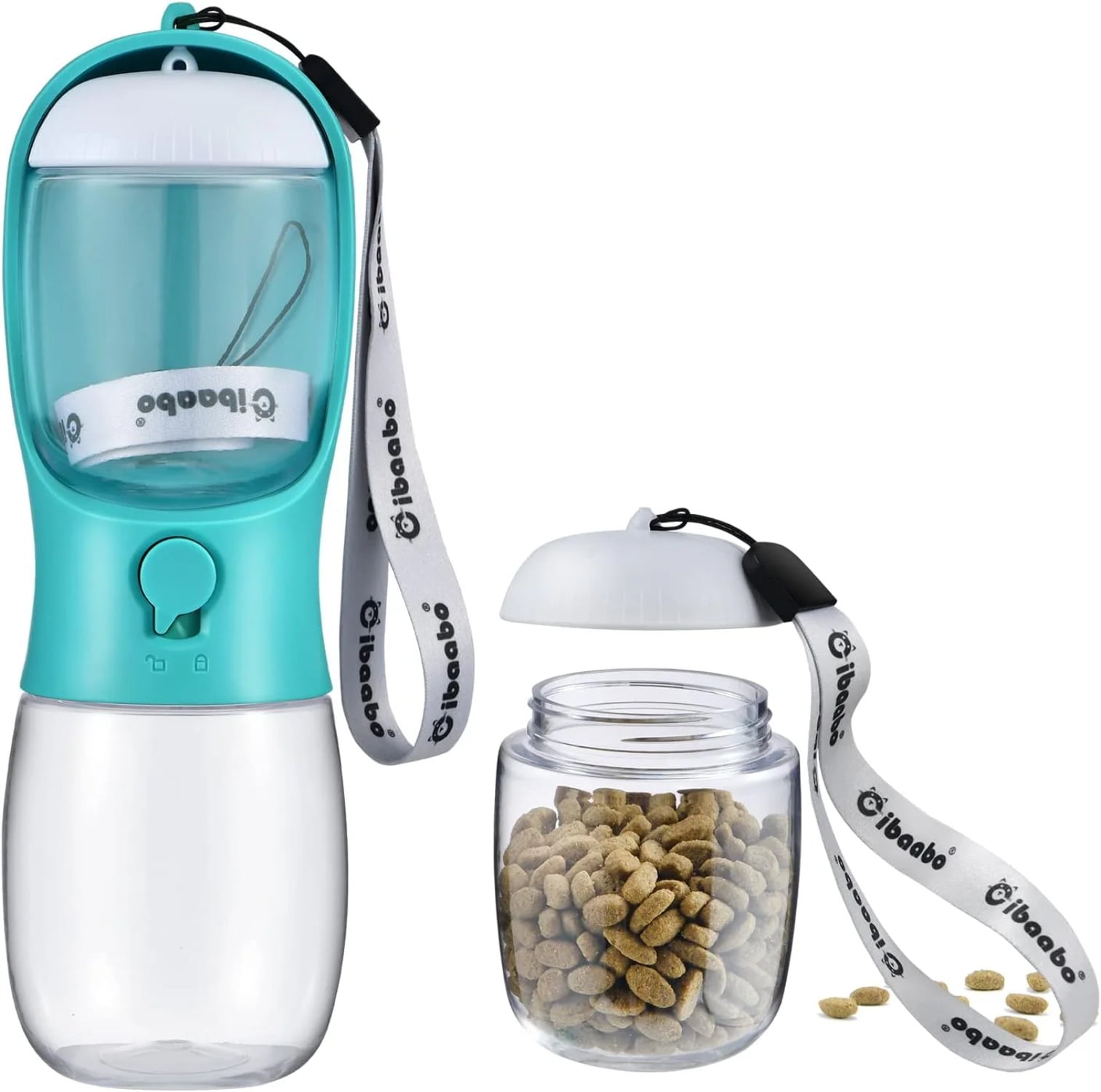 Dog Water Bottle with Food Container, Travel Puppy Water Bowl, Portable ...