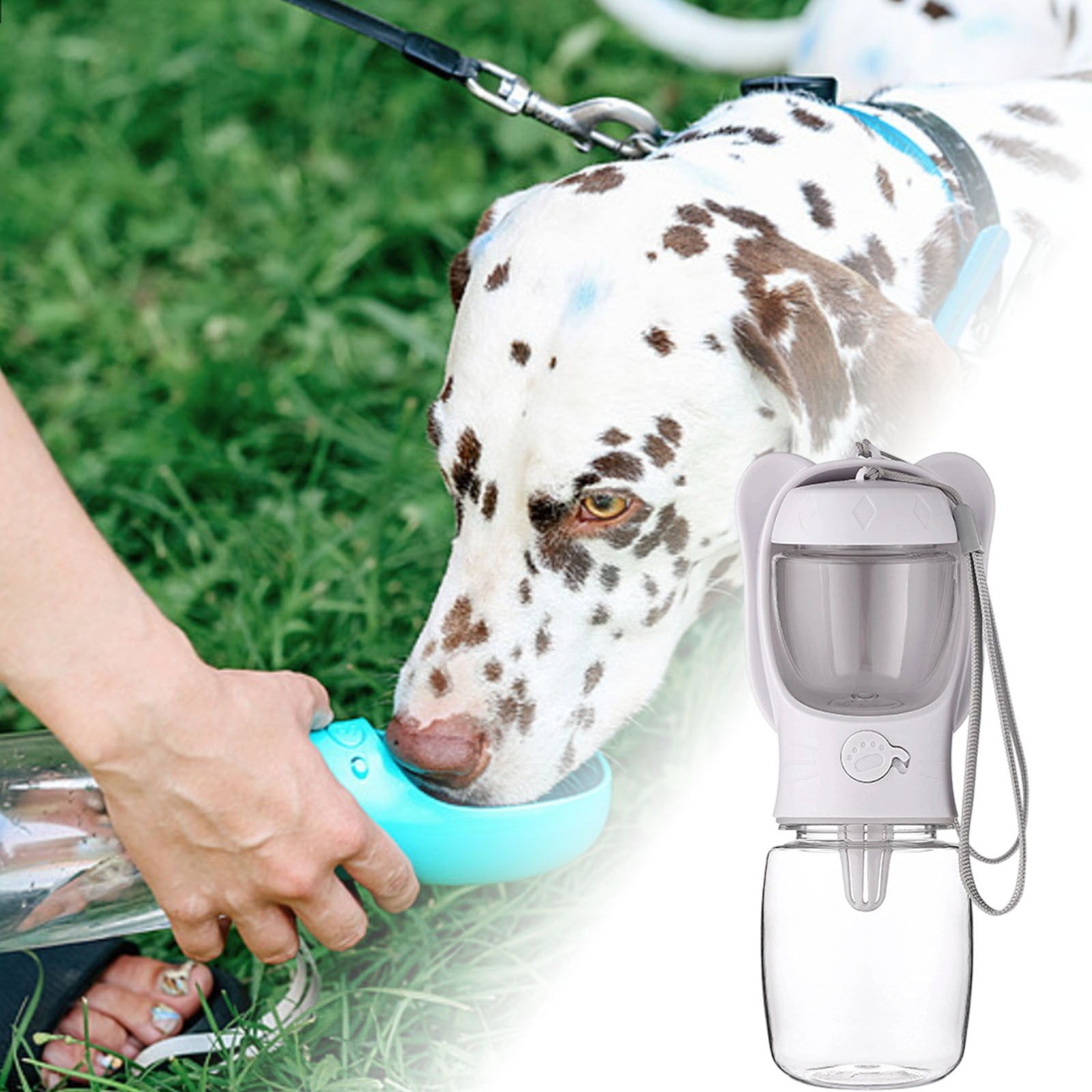 Dog Water Bottle with Food Container, Travel Puppy Water Bowl, Portable ...
