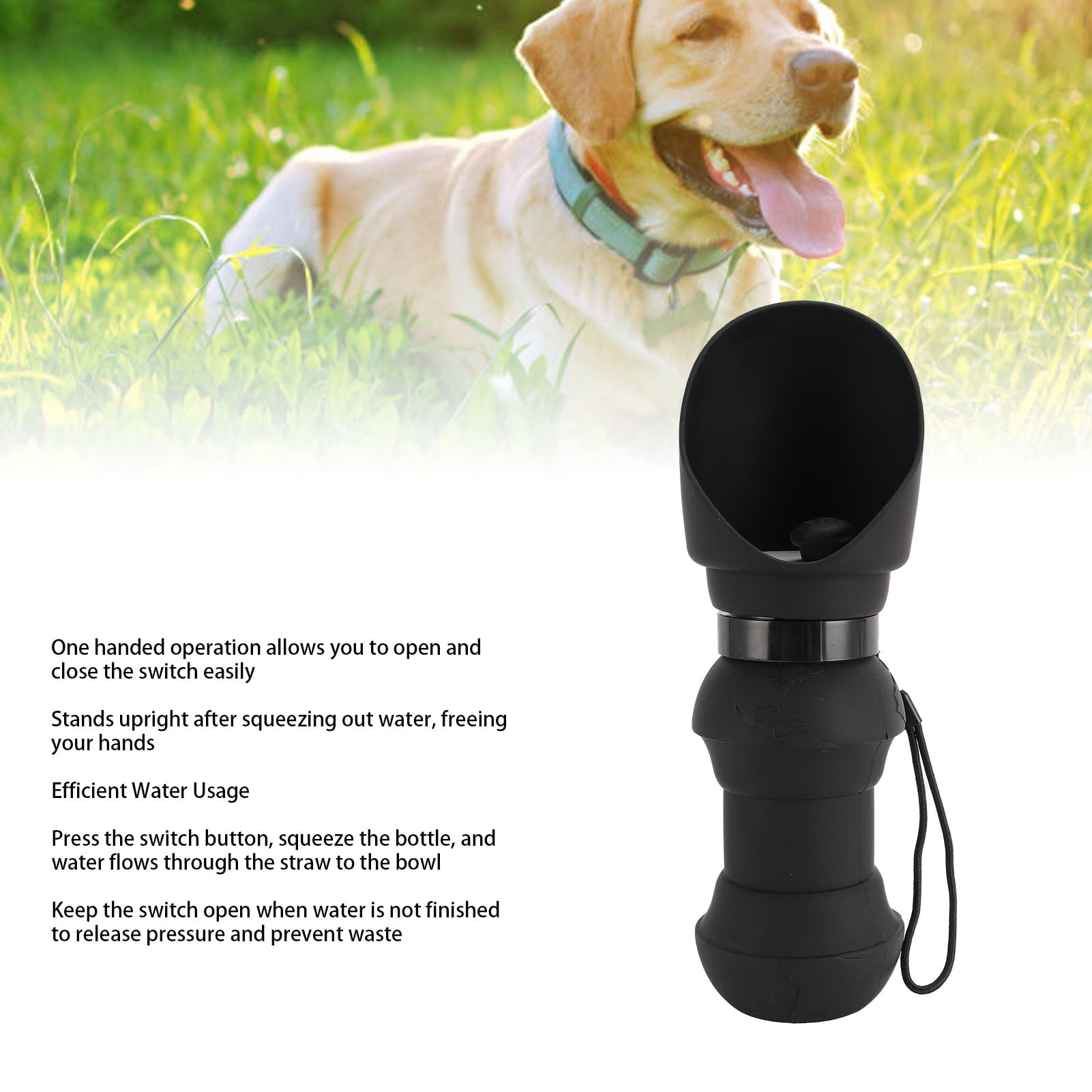 Dog Water Bottle, Lightweight Pet Folding Water Bowl Soft Portable ...