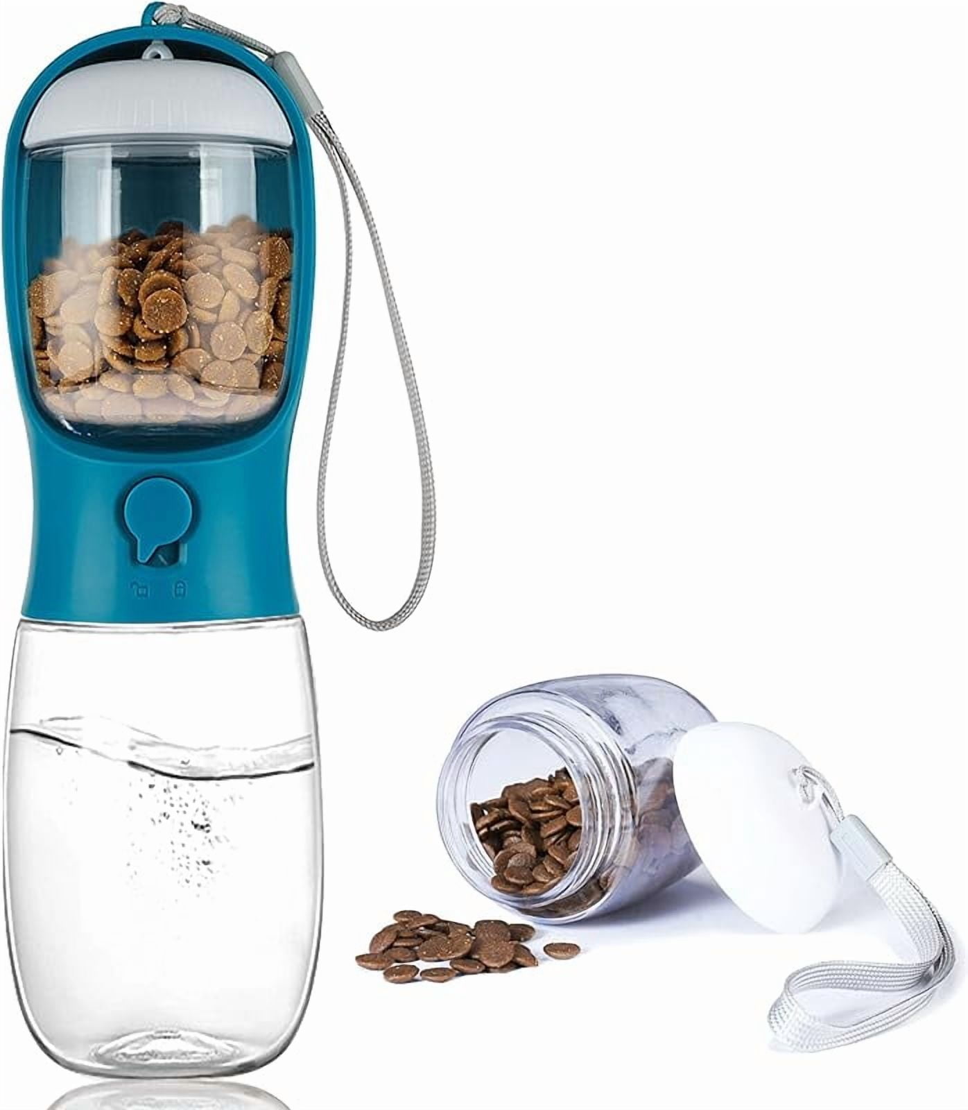Dog Water Bottle,Portable Pet Water Bottle with Food Container,Outdoor ...