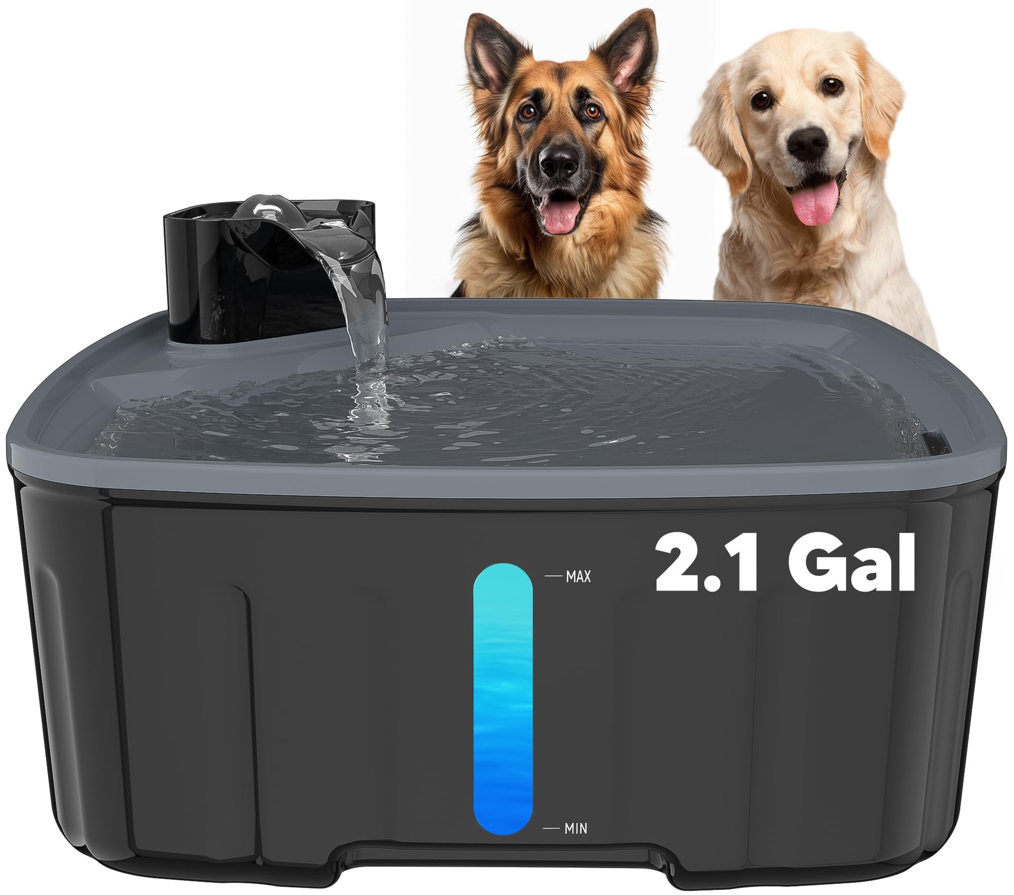 Dog Water Fountain for IRF13 Dogs, 2.1GAL/8L/270oz Dog Water Fountain ...