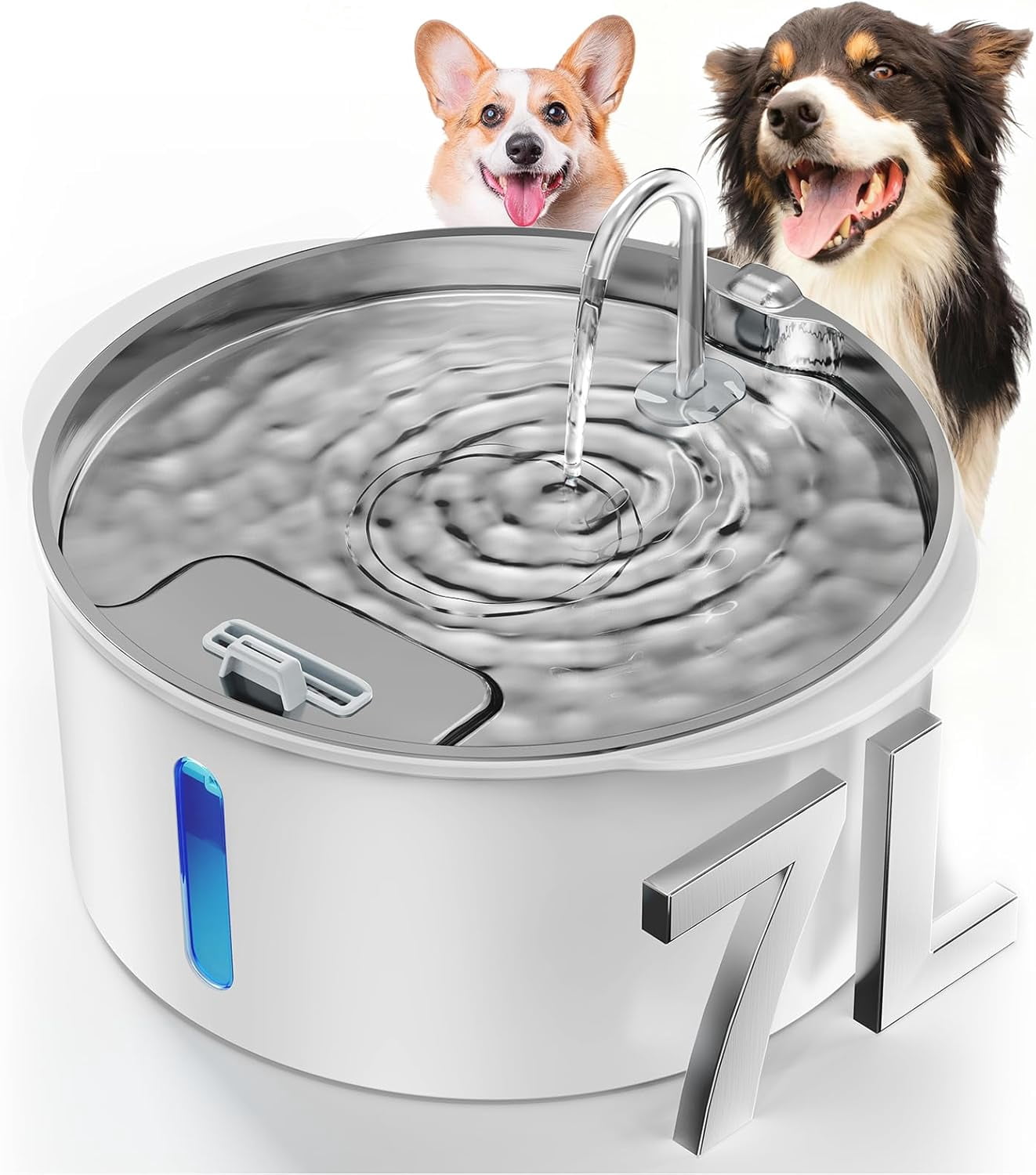 Dog Water Fountain for Large Dogs, 1.8Gal/7L Pet Water Fountain, Dog ...
