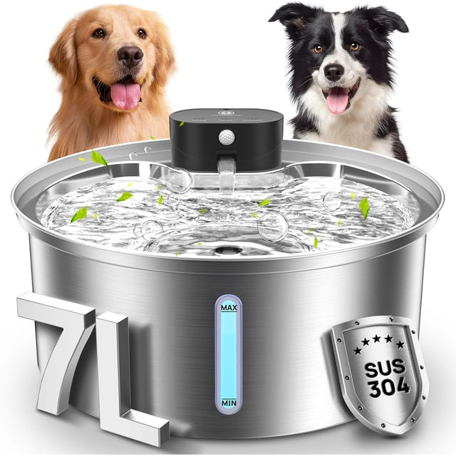 Dog Water Fountain for Large Dogs, 2025 Upgraded Fully Stainless Steel ...