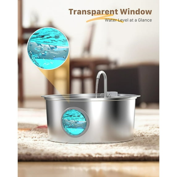 Dog Water Fountain for Large Dogs: 7L/236oz/1.8G Dog Fountain Stainless ...