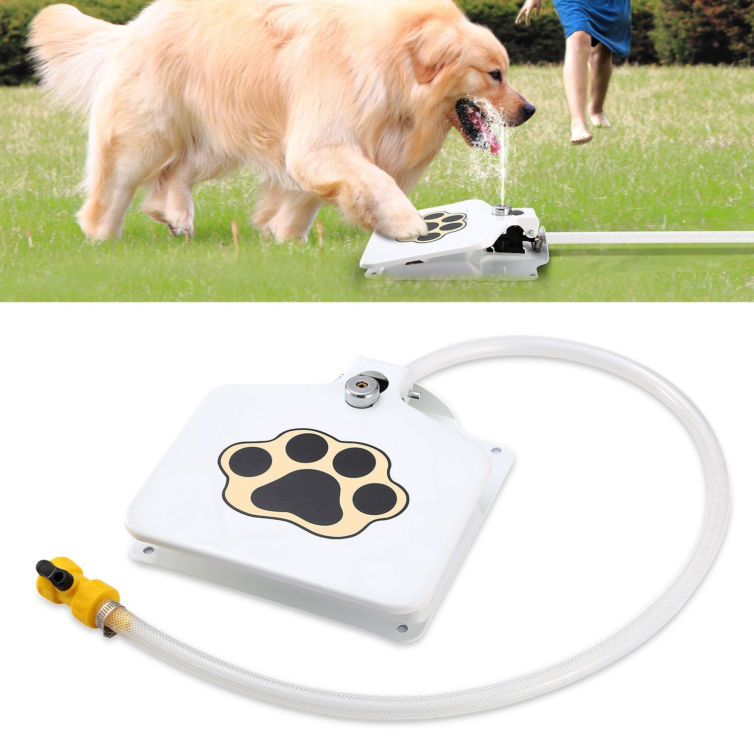 Dog Water Fountain Outdoor Dog Pet Water Dispenser Step-on Activated ...