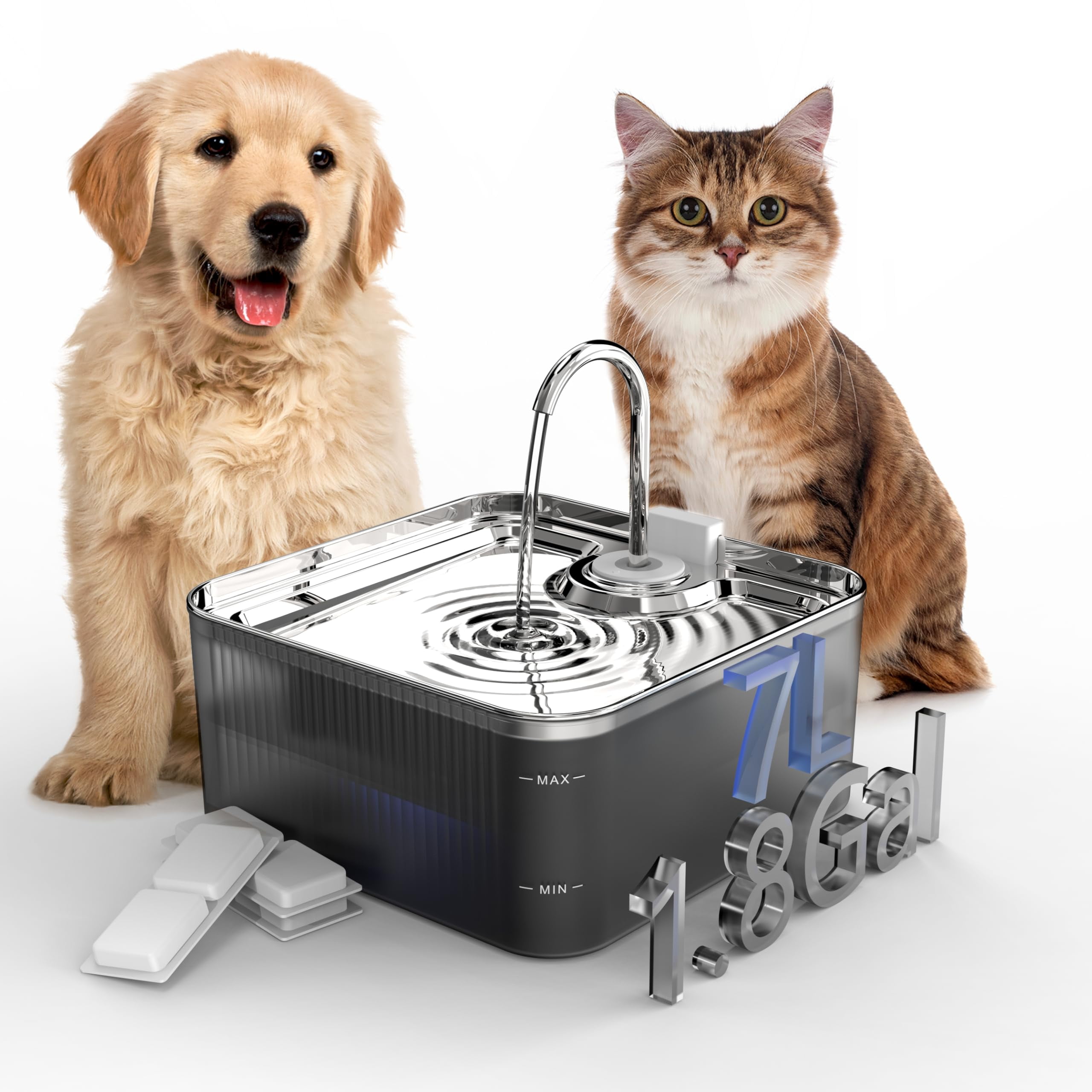 Dog Water Fountain for STF9 Large Dogs, 7L/236oz/1.8Gal Pet Water ...