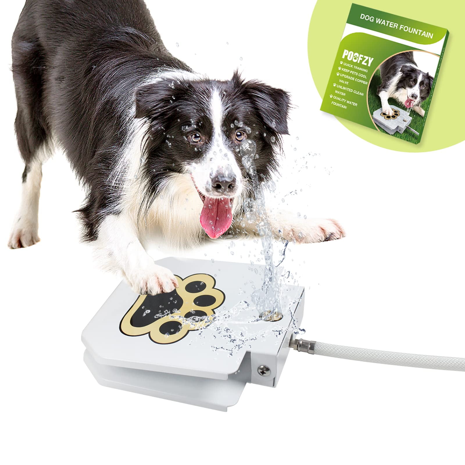 Dog Water Fountain Step On, Outdoor Dog Water Sprinkler For Large Dogs ...