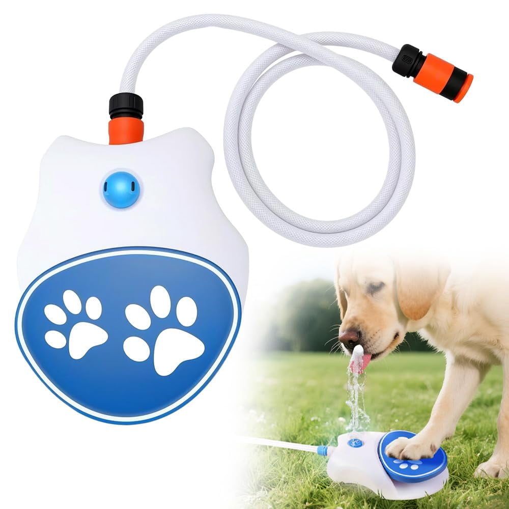 Dog Water Fountain Step On, Paw Activated Outdoor Dog Drinking Fountain ...