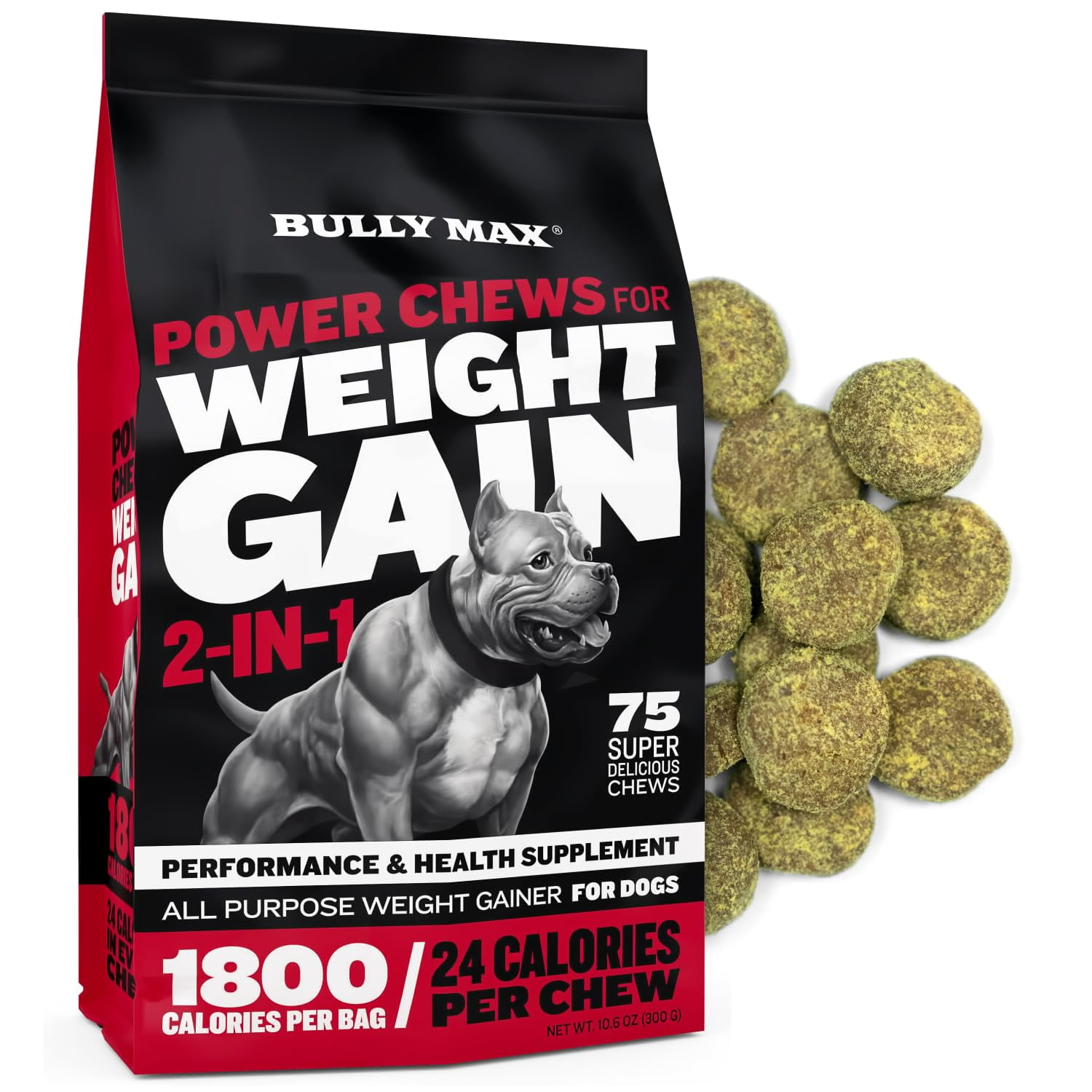 Dog Weight Gainer Soft Chews For Puppies And Adults - High Calorie Dog Food Performance ...