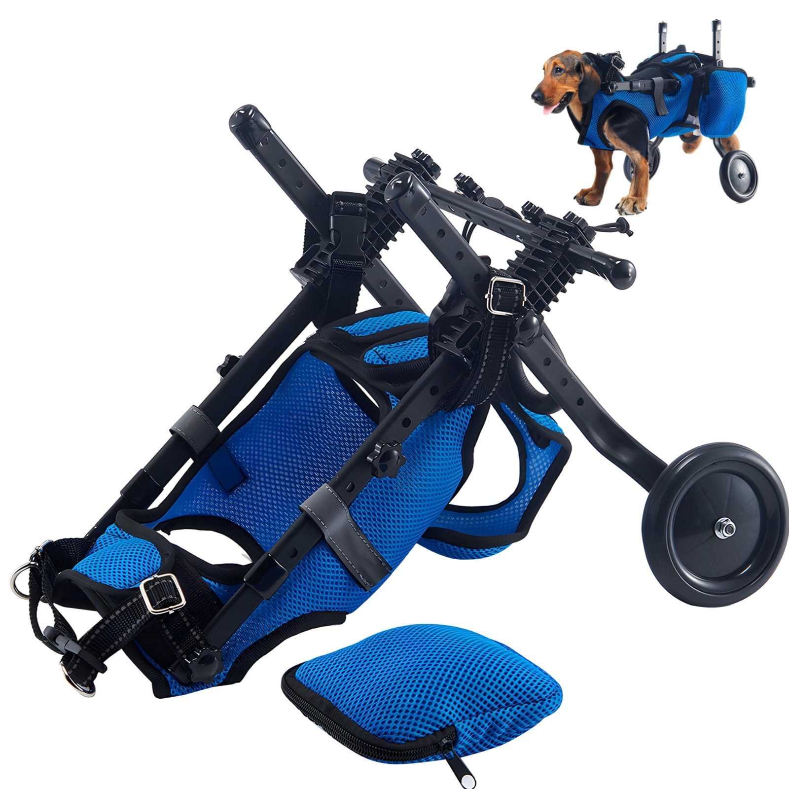 Dog Wheelchair for Back Legs, Adjustable Pet Mobility Cart with Support ...