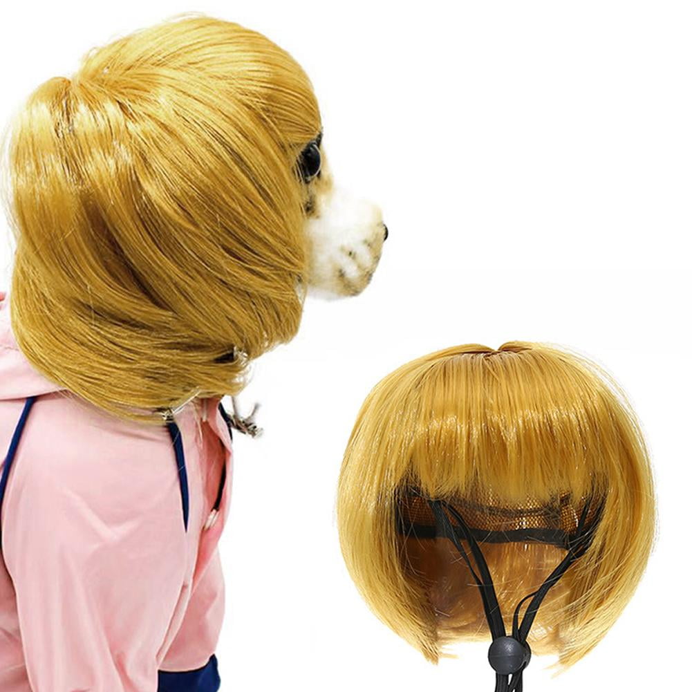 Dog Wigs with Bangs Hat Headwear for Halloween/Christmas Present Pet ...