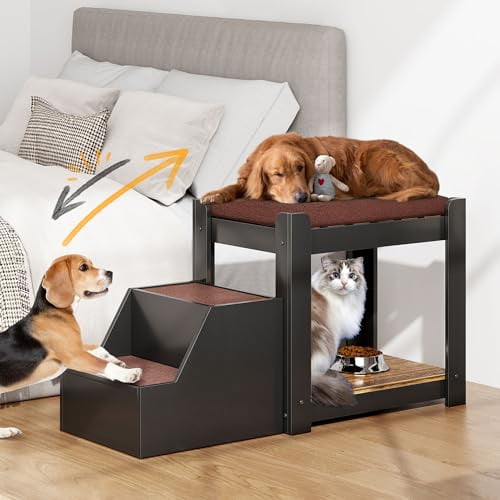 Dog Window Perch with Stairs, Large Dog Window Seat for Home with Non ...