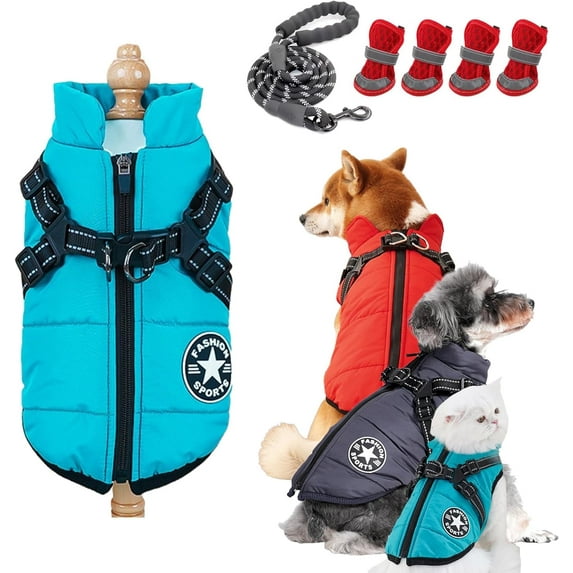 Dog Winter Coat, 2026 New Waterproof 3 in 1 Winter Jacket with Harness ...