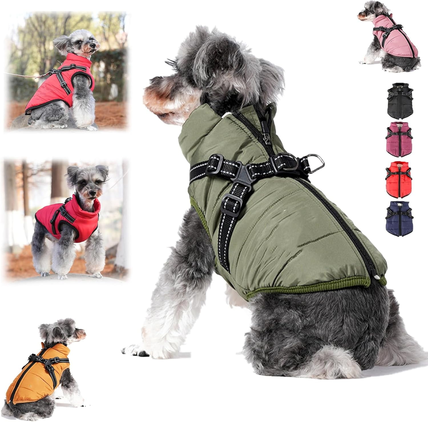 Dog Winter Coat, 3 in 1 Winter Jacket, Dog Coat, Waterproof Windproof ...