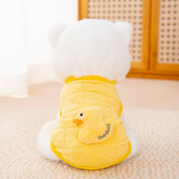 Dog Winter Coat | Pet Thermal Sleeveless Jacket Yellow Polyester ...