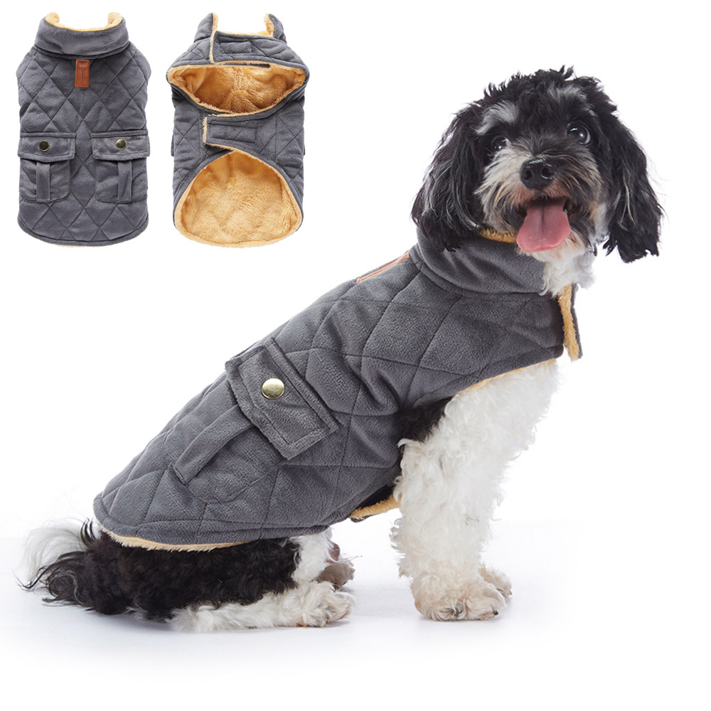 Dog Winter Coat, Plaid Fleece Dog Cold Weather Coats Dog Jacket with ...