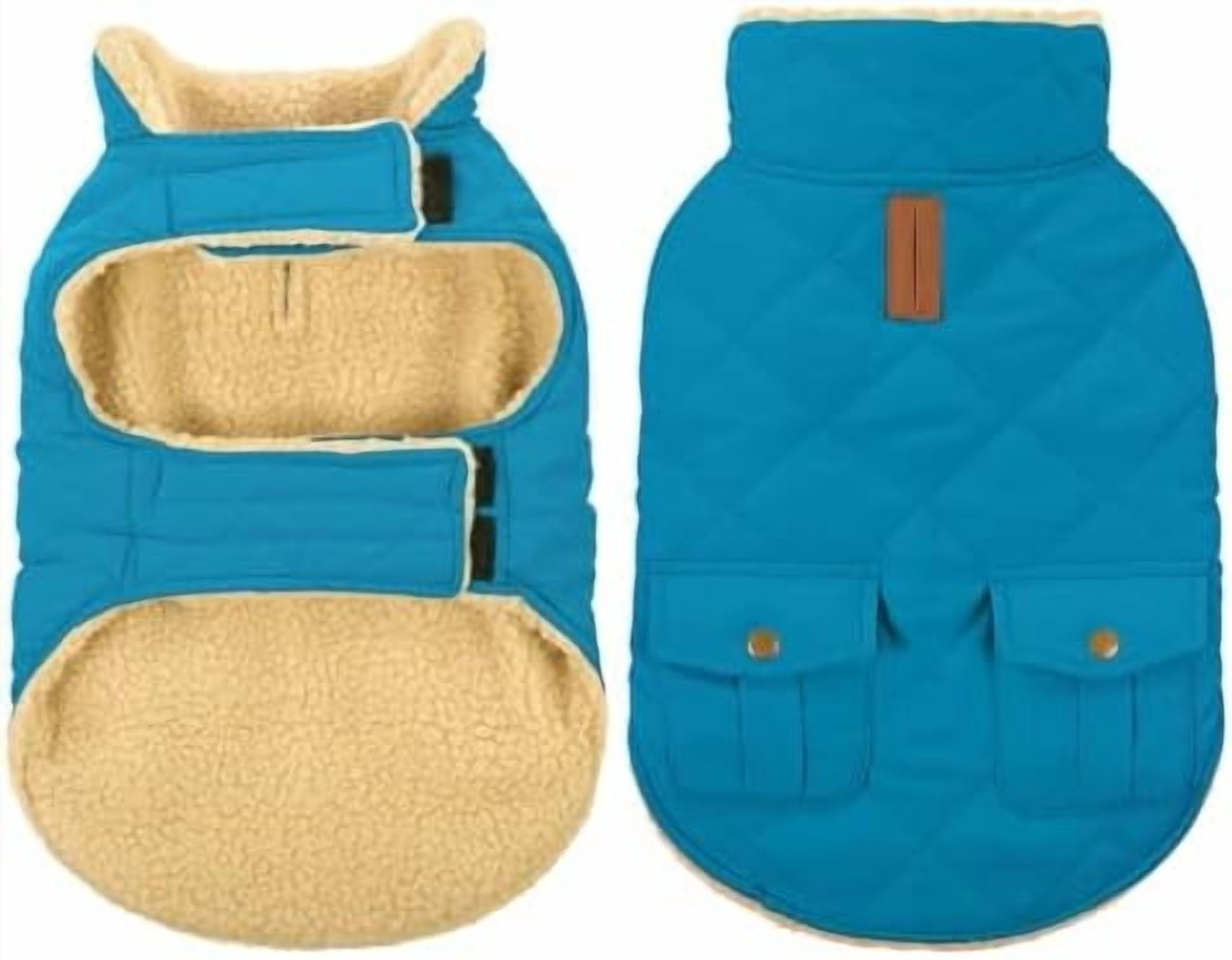 Dog Winter Coat Warm Puffer Jacket Waterproof Plush Lining Thermal Cold ...
