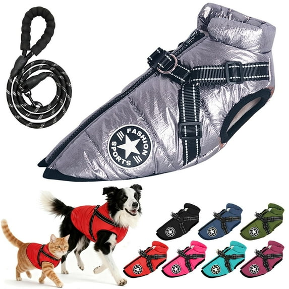 Dog Winter Coat with Harness, 3-in-1 Windproof Jacket for Small, Medium ...
