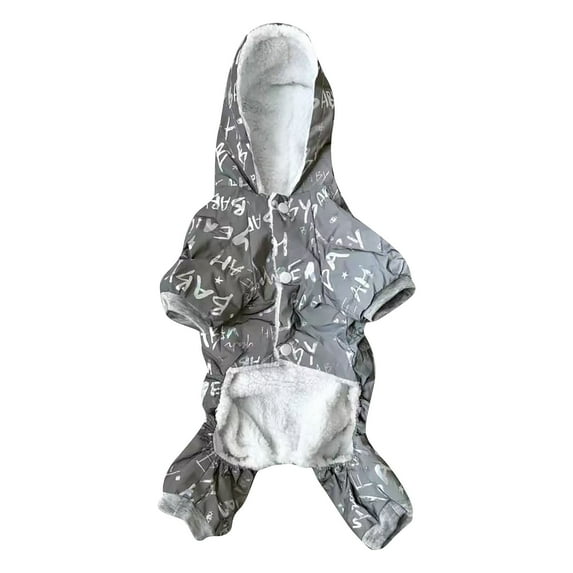 Dog Winter Cotton Coat, Thickened Warm Dog Snowsuit With Reflective ...