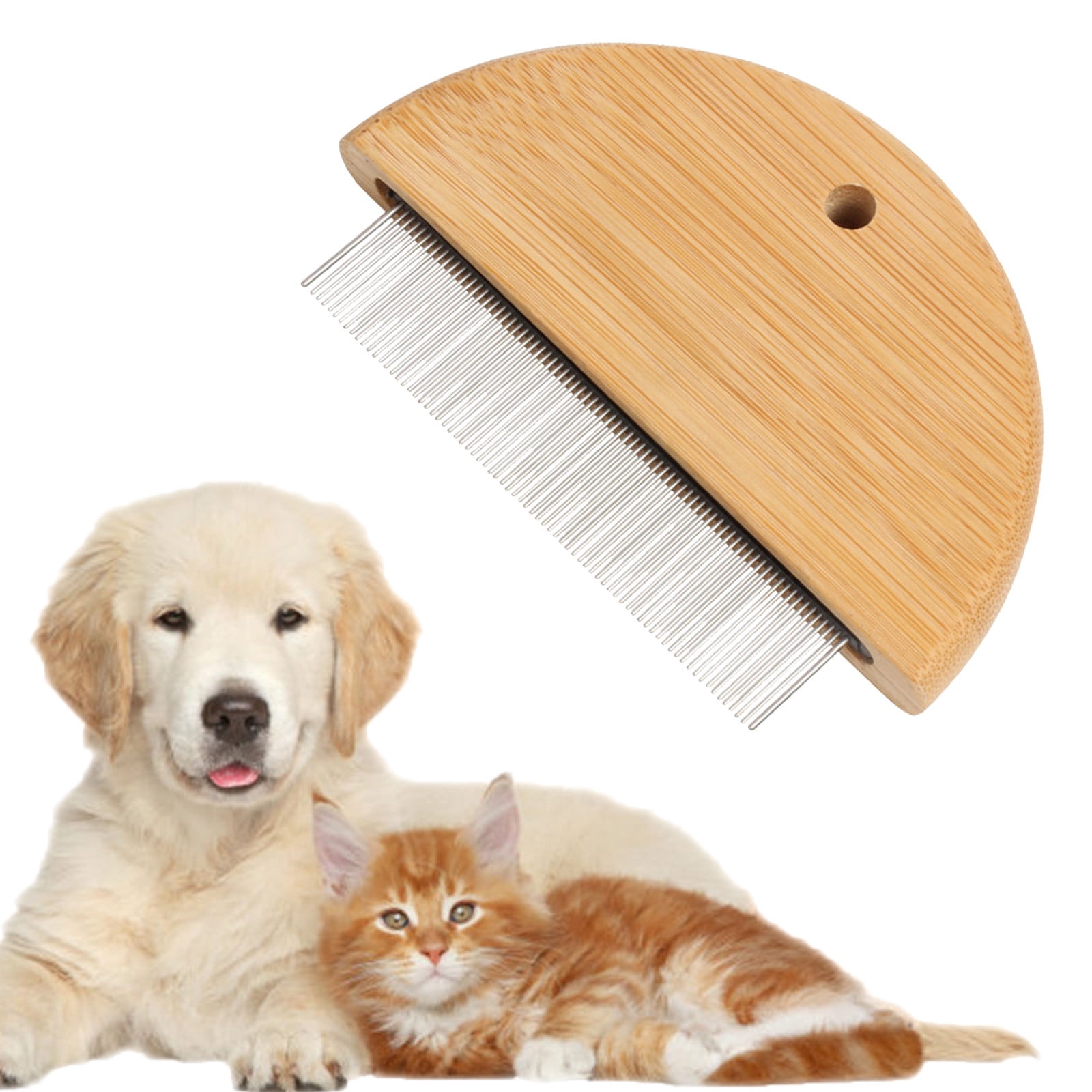 Dog Wood Comb Stainless Steel Teeth Pet Grooming Tool for Flea Removal ...