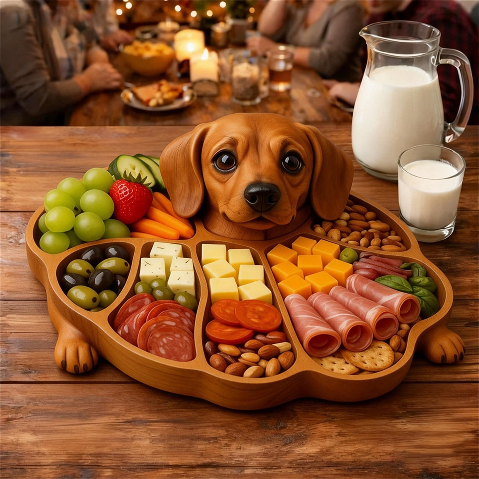 Dog Wooden Charcuterie Board, Wooden Food Tray, Farmhouse Tray, Ulldog ...