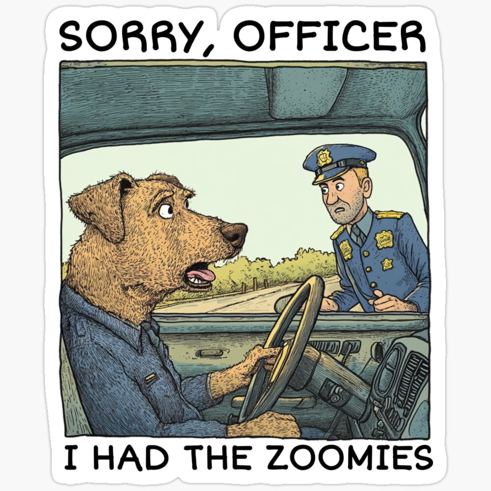 Dog Zoomies Stickerphone Decal Water Bottle Stickers, Vinyl Stickers ...