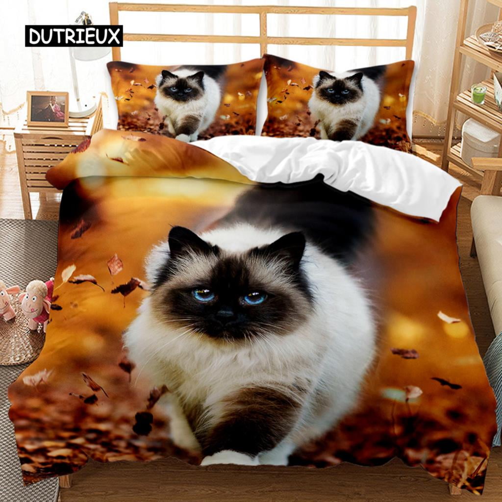 Dog and Cat Duvet Cover Cute Cartoon Puppy Animal Design Bedding Set ...
