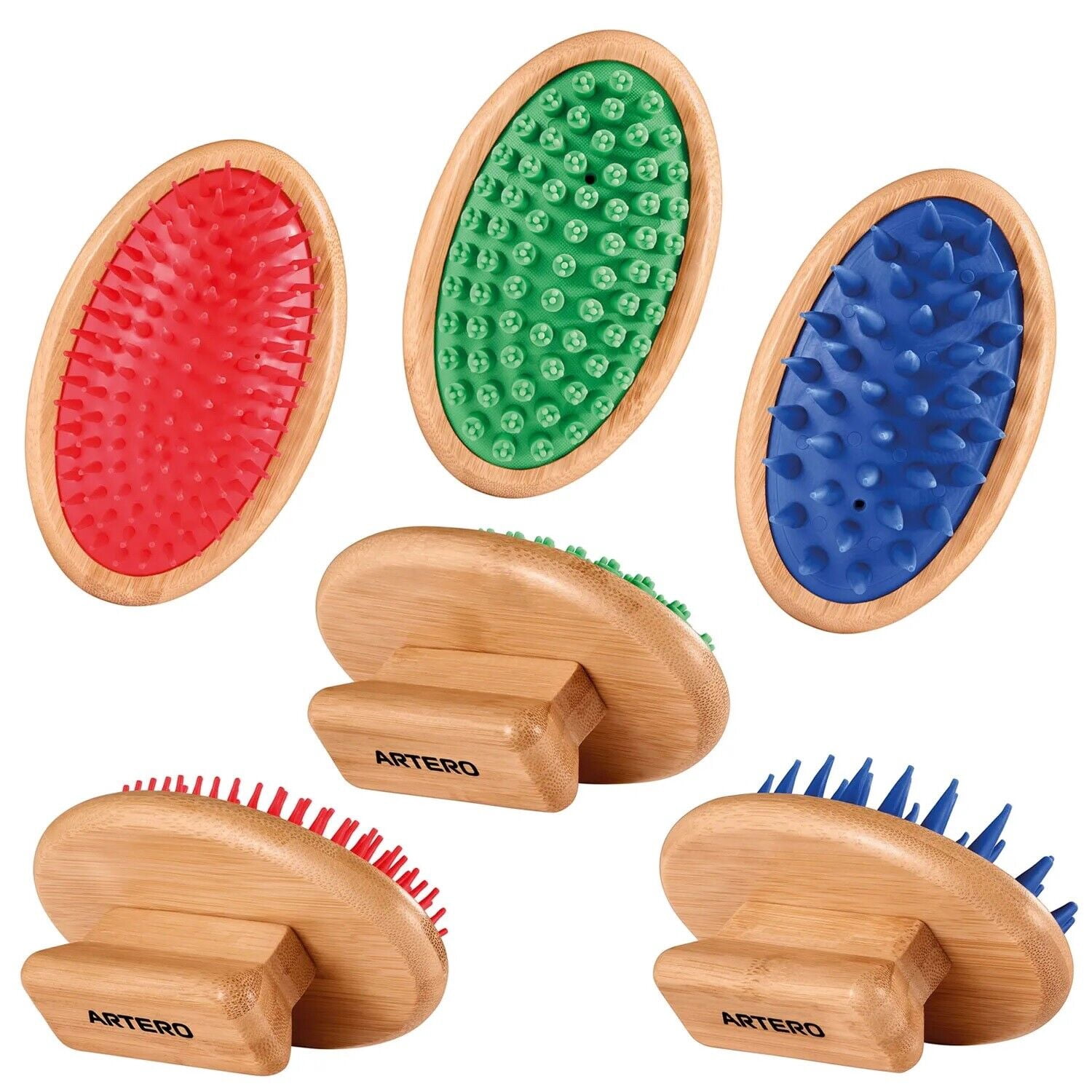 Dog and Cat Grooming Rubber Curry Brushes Firm Grip Three Styles ...