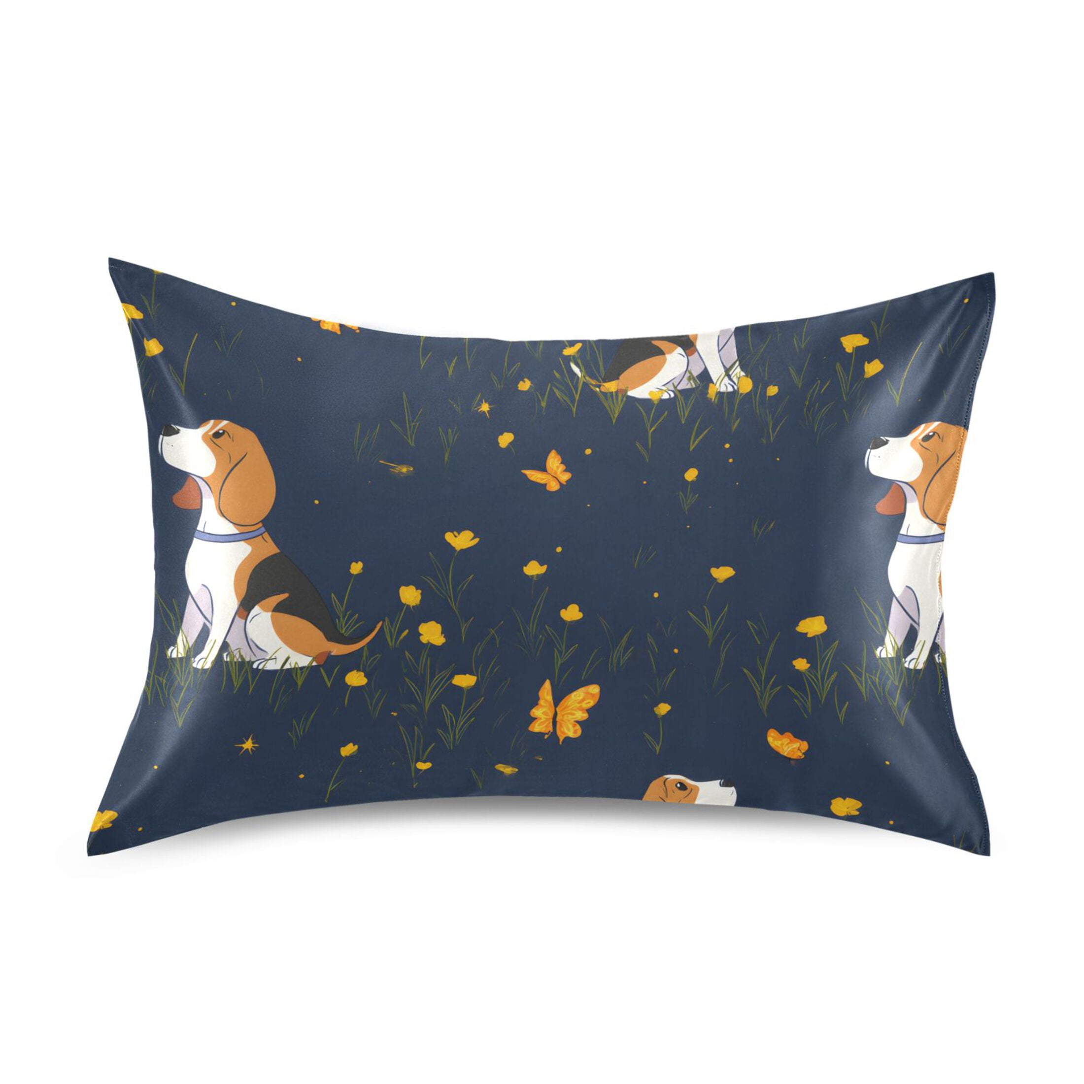 Dog and Garden Pillowcase Queen Size Luxury Silky Soft Wrinkle ...